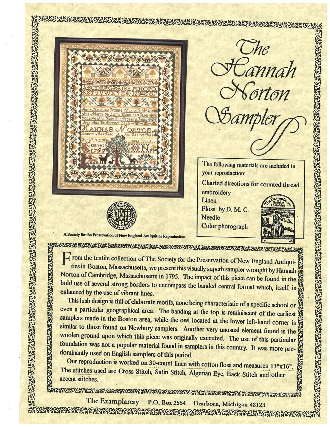 The Hannah Norton Sampler - Etsy