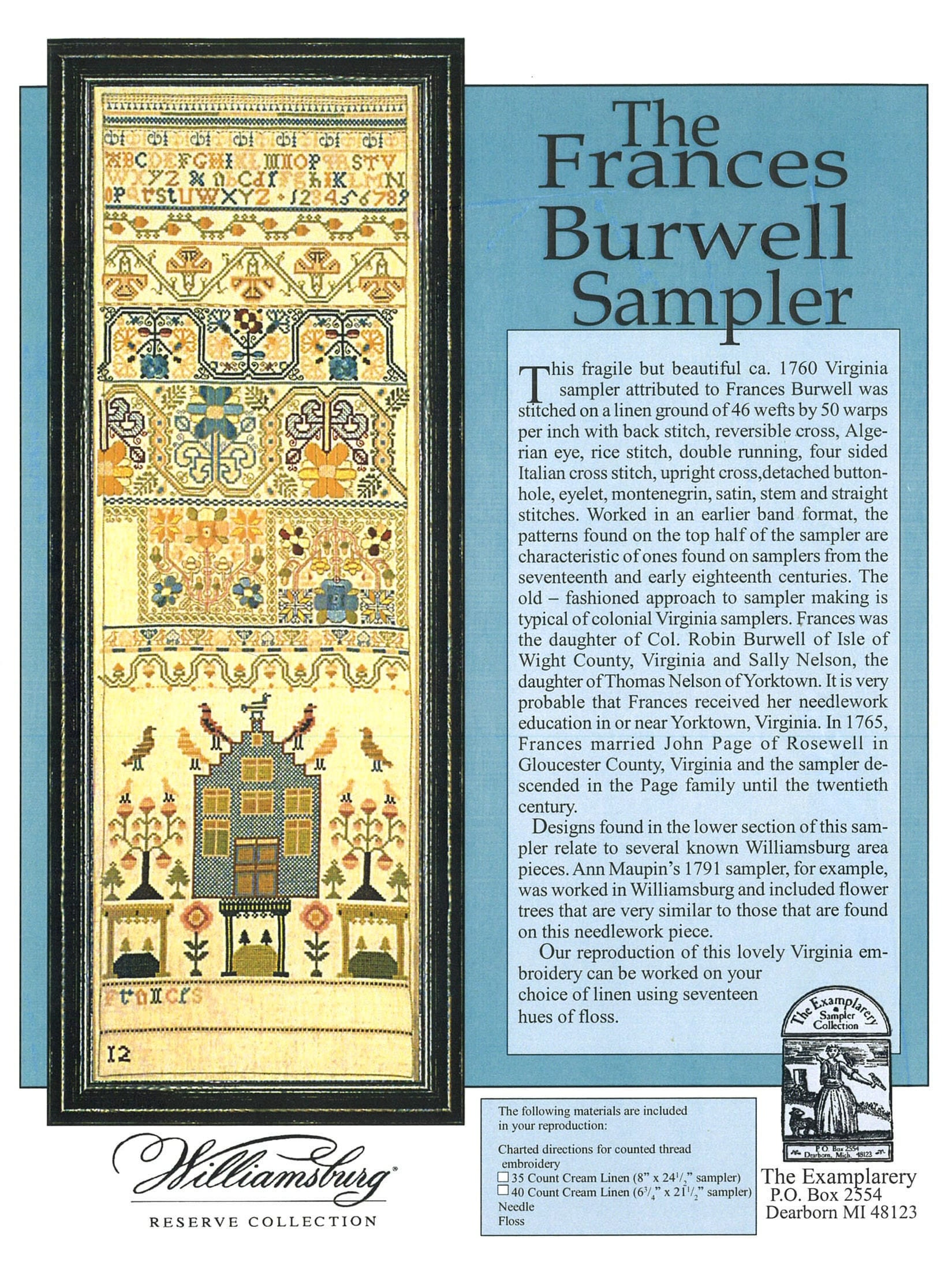 A Francis Burwell Sampler - Etsy