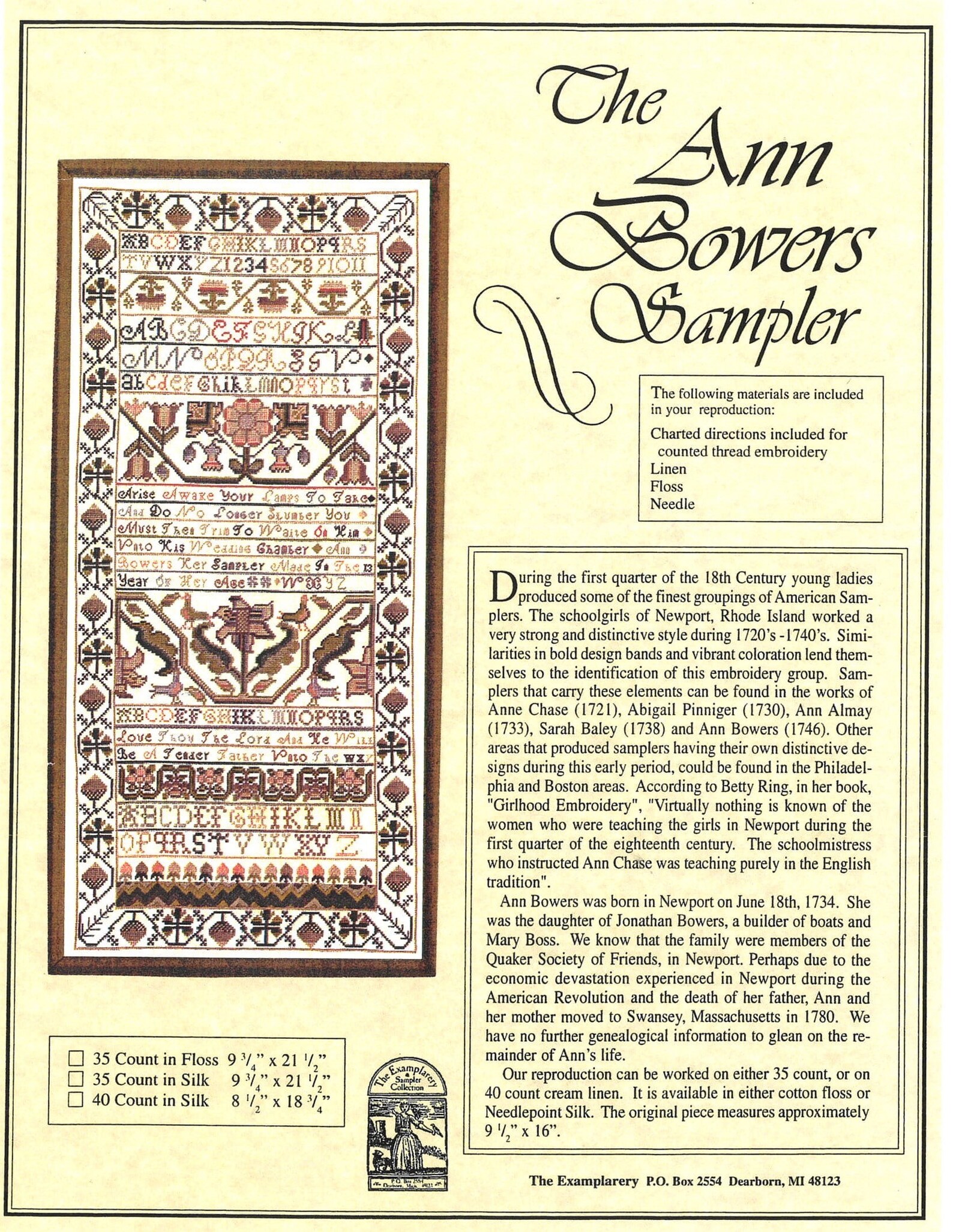 The Ann Bowers Sampler - Etsy