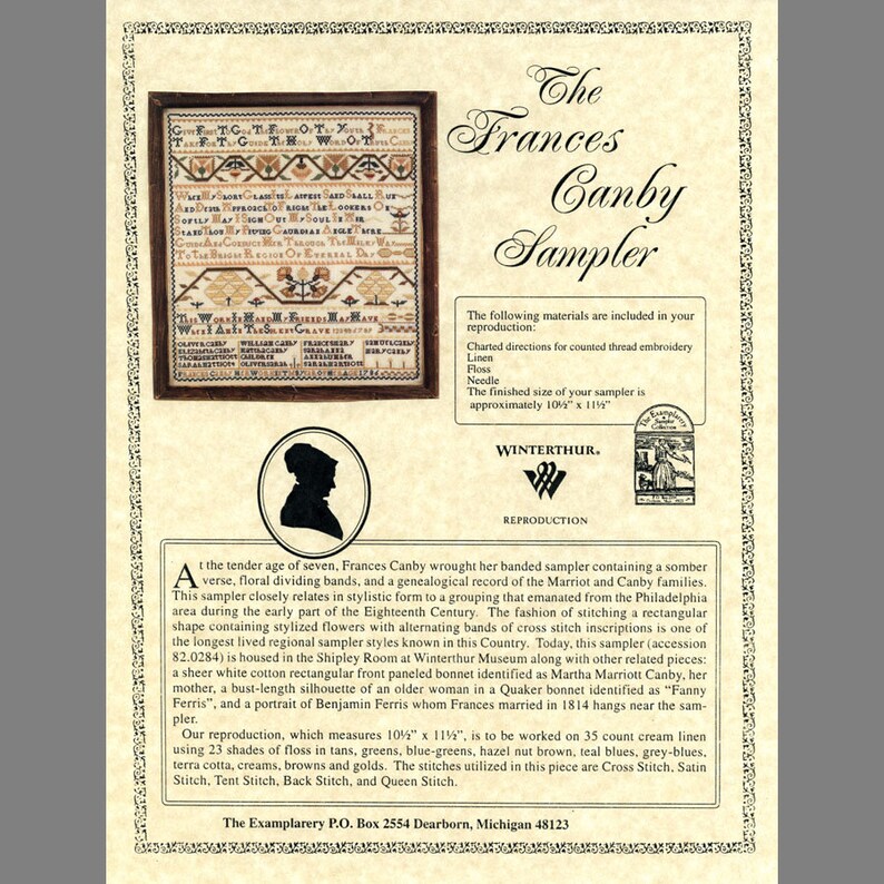 The Frances Canby Sampler - Etsy