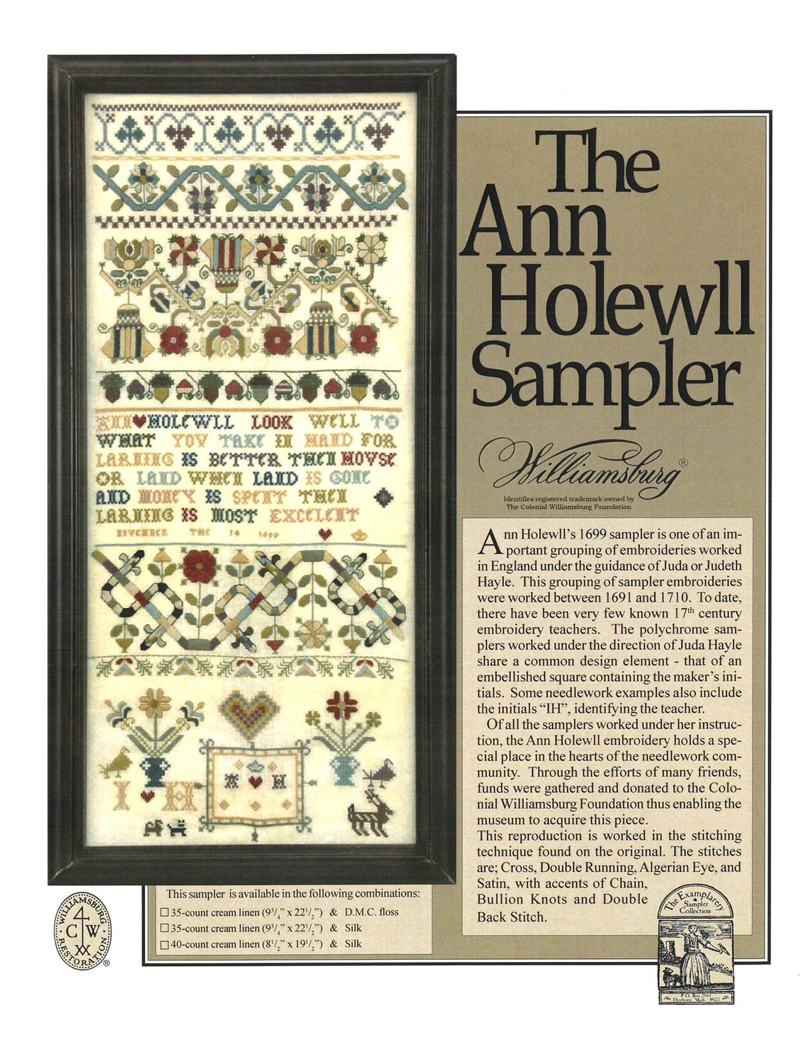The Ann Holewll Sampler - Etsy