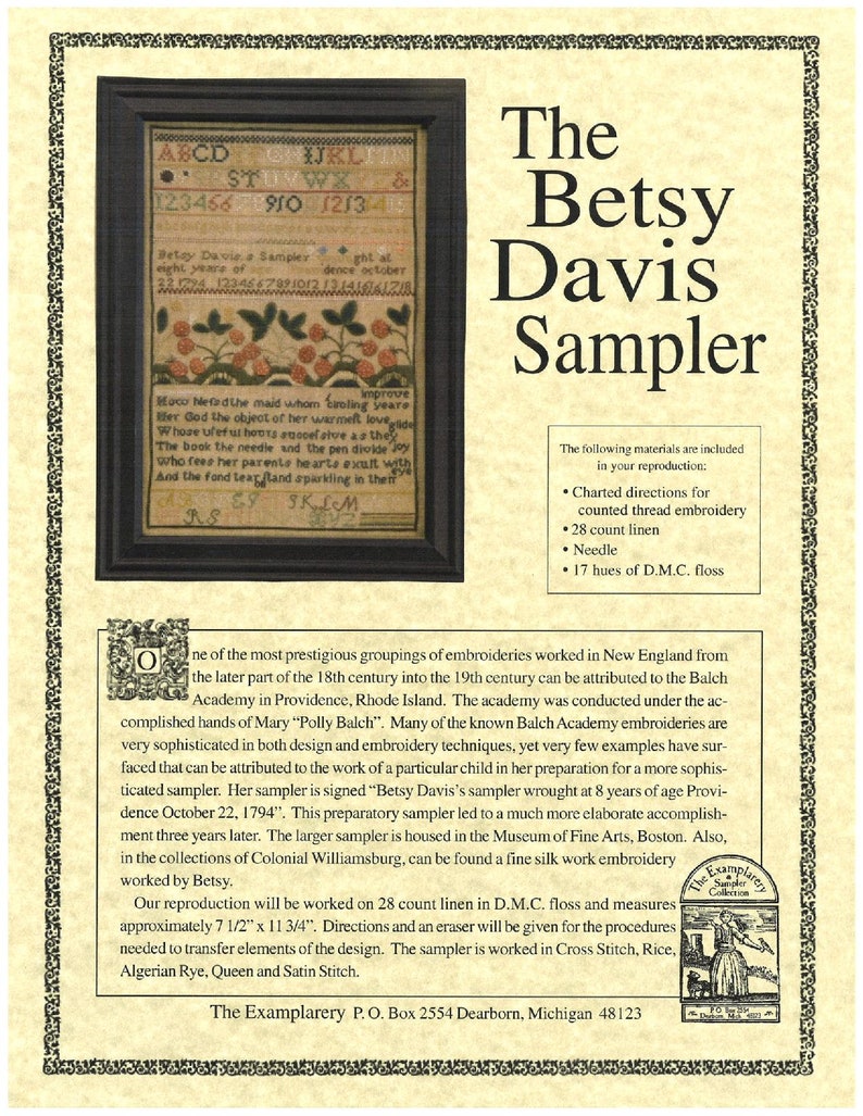 The Betsy Davis Sampler - Etsy UK