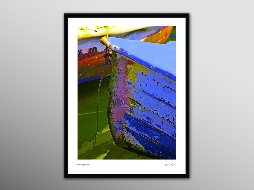 Oil Paint Art Print, Rowboat Art Poster, Boat Art, Rowboat, Rowboat Art ...