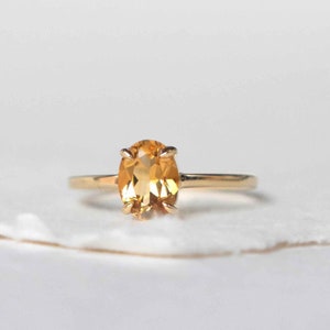 Natural Citrine Ring: November Birthstone Ring, Genuine Gemstone ...