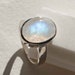 Moonstone Ring, Large Gemstone Oval Statement Ring in Sterling Silver ...