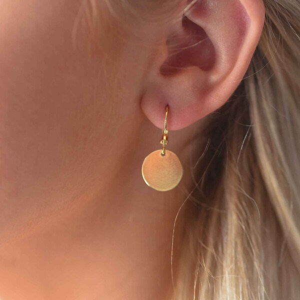 Gold Disc Earrings - Etsy