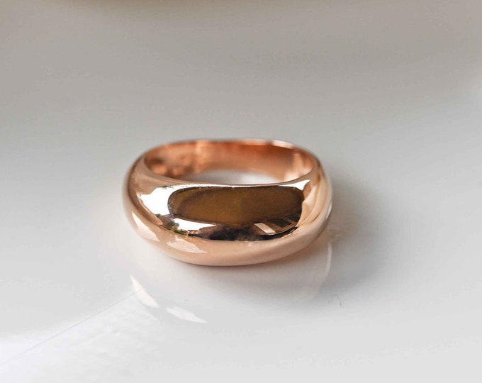 Rose Gold Dome Ring Chunky Large Stackable Hypoallergenic Rings, Rose ...