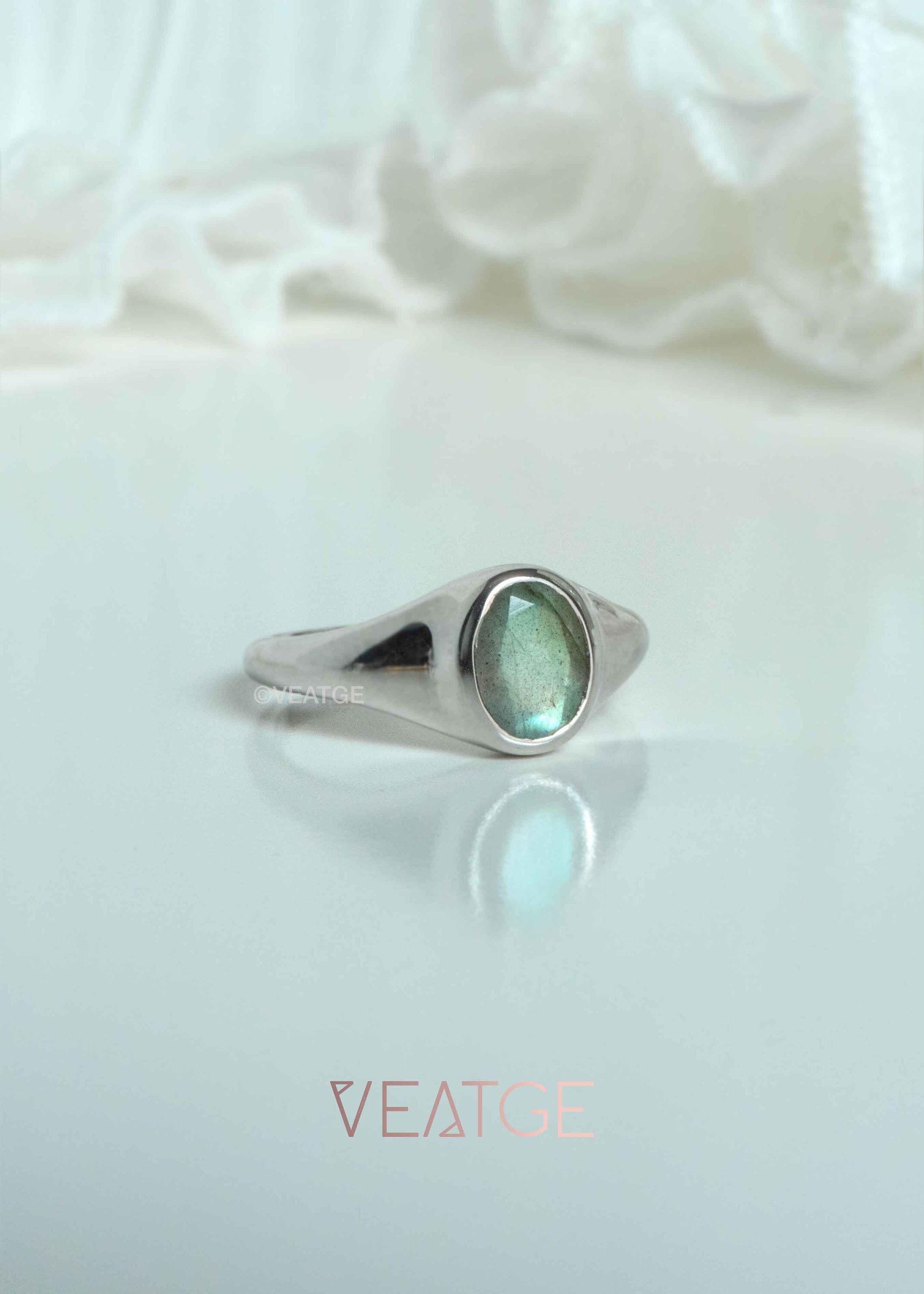Labradorite Signet Ring Sterling Silver, Unisex Ring, Promise Ring ...