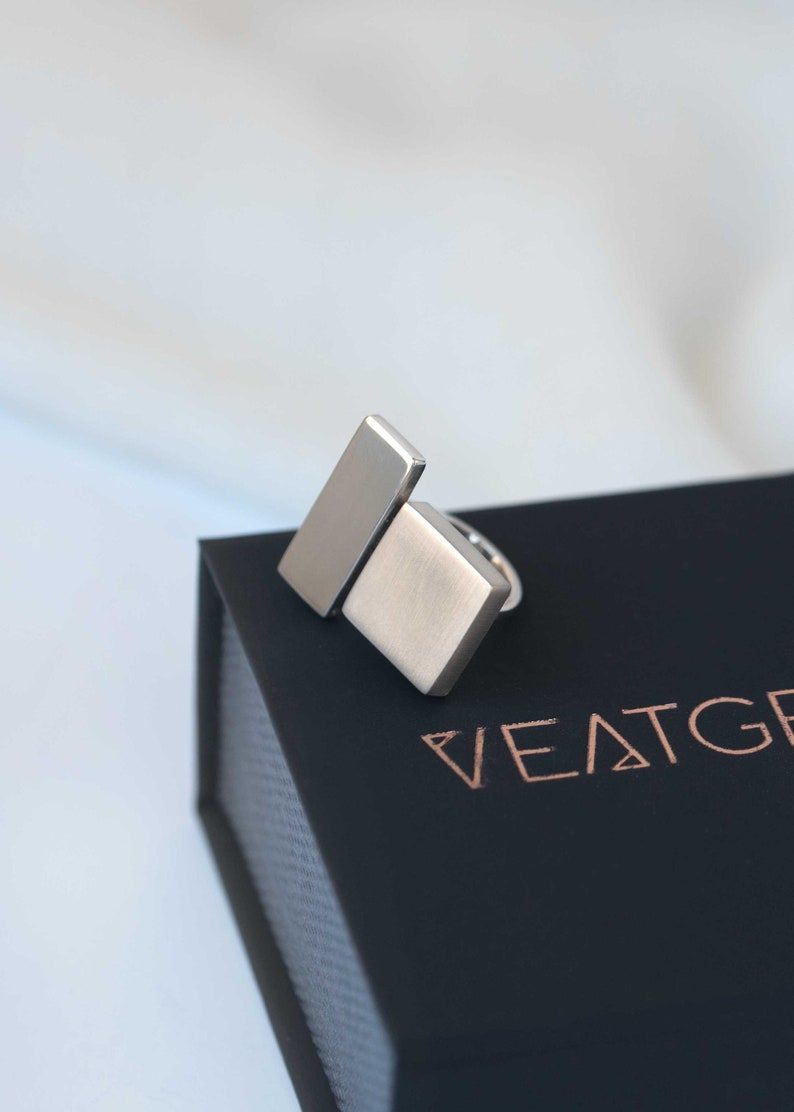 Modern Bold Contemporary Adjustable Statement Ring in Sterling - Etsy