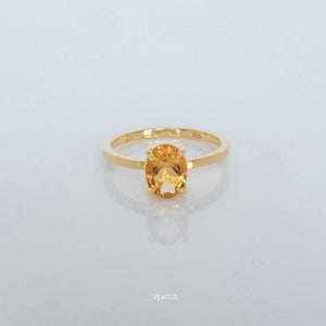 Natural Citrine Ring: November Birthstone Ring, Genuine Gemstone ...