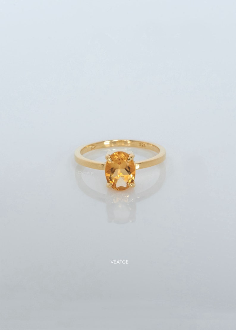 Natural Citrine Ring: November Birthstone Ring, Genuine Gemstone ...