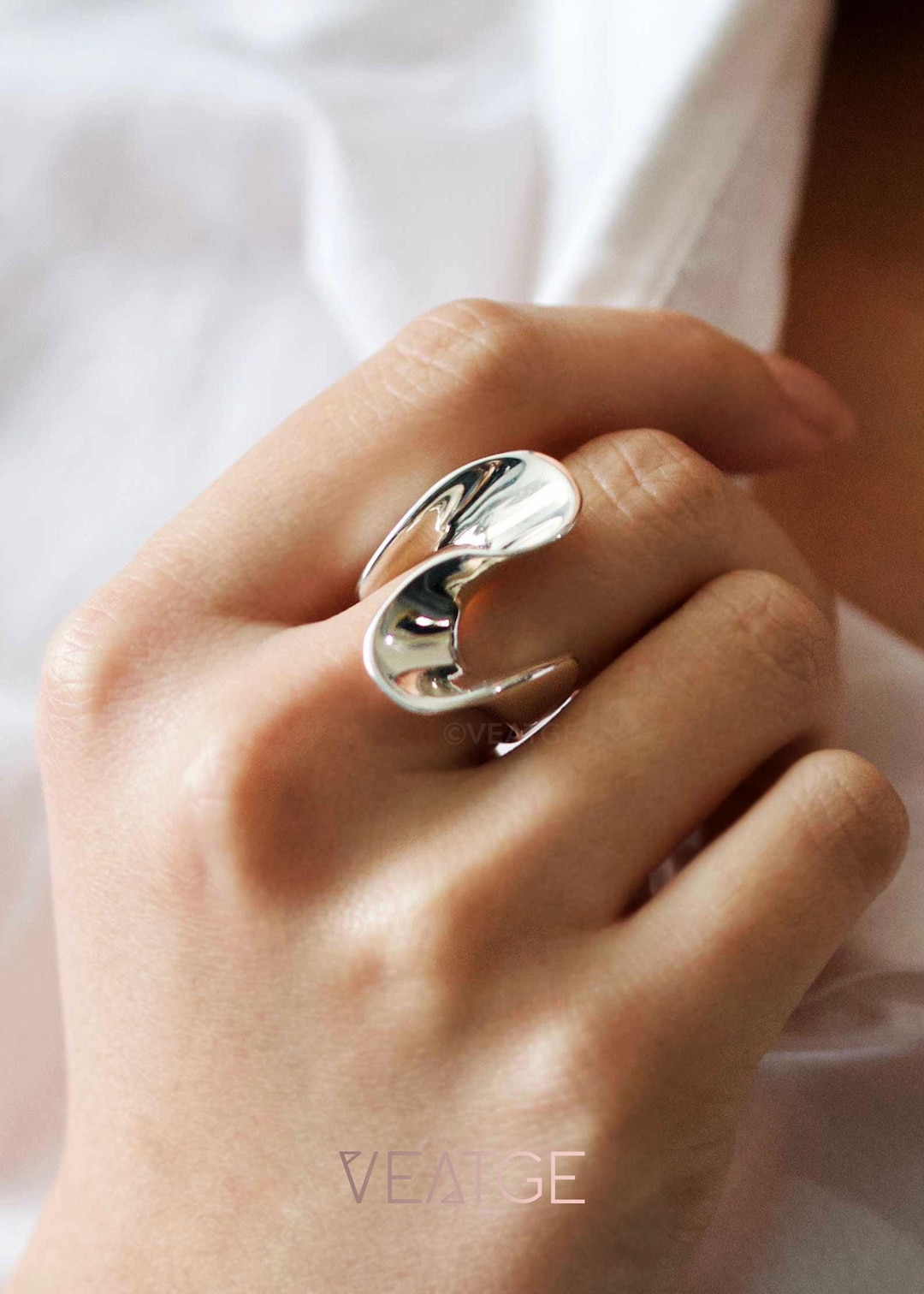 Unique Statement Ring in 925 Sterling Silver, Swirl Ring, Artisan Made ...