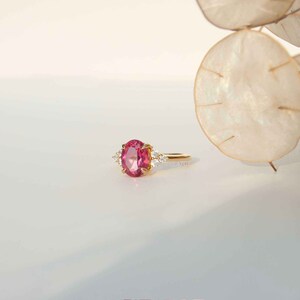 Rare Pink Topaz Ring Fleur, 14k Gold Vermeil, Engagement Rings, Summer Jewelry, Gift for Mom ...