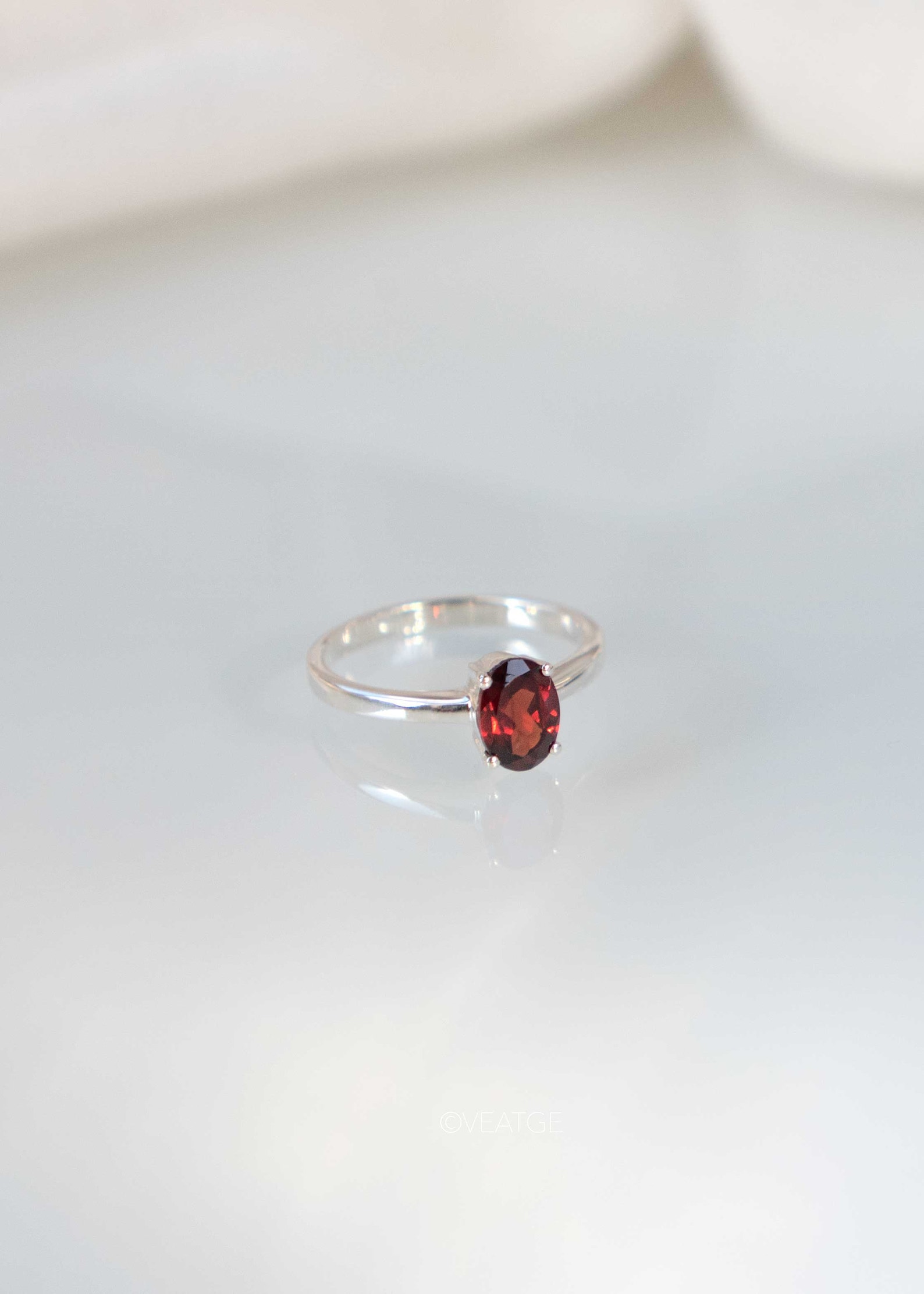 Garnet Ring in Sterling Silver January Birthstone Rings for Women, 5mm ...