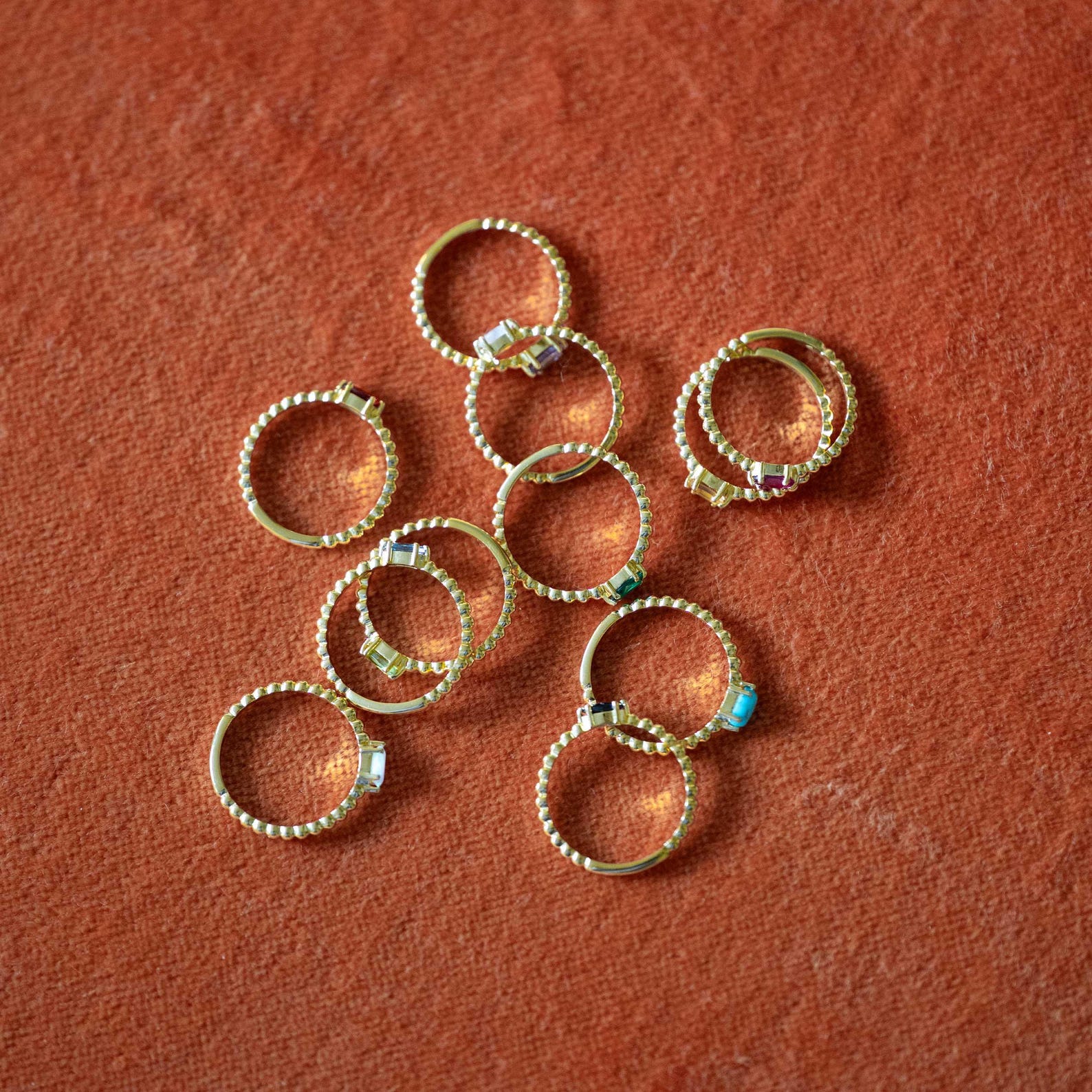 Birthstone Stacking Ring: 18k Gold Filled Stackable Dainty Minimalist ...