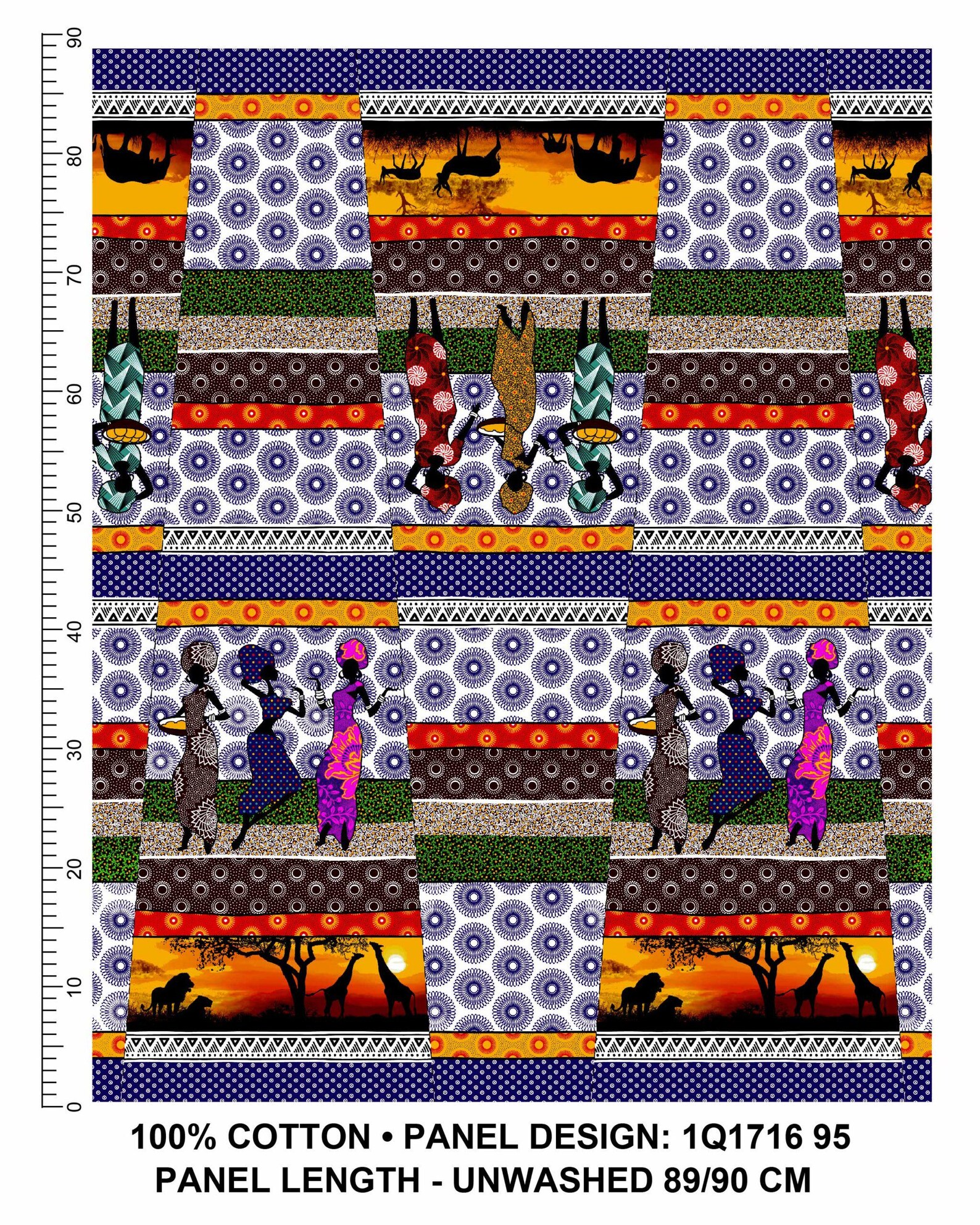 5 Metre Panels African Traditional Shweshwe 3 Cats 100% Cotton Fabric ...
