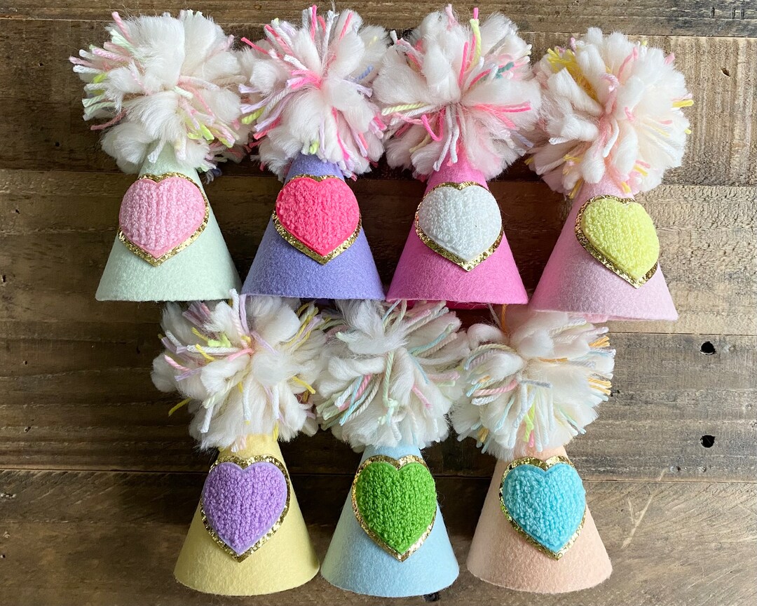 Ready to Ship Colorful Heart Birthday Hat Valentines Whimsical Party ...