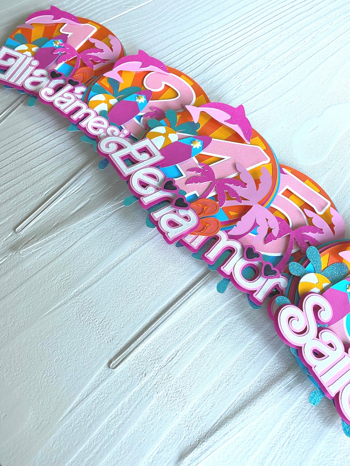 Sunset Beach Theme Cake Topper | Custom Number Cake | Personalized ...