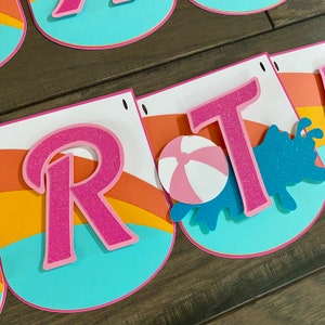 Retro Beach Theme Birthday Banner | Malibu Cali | Custom Name or Phrase ...