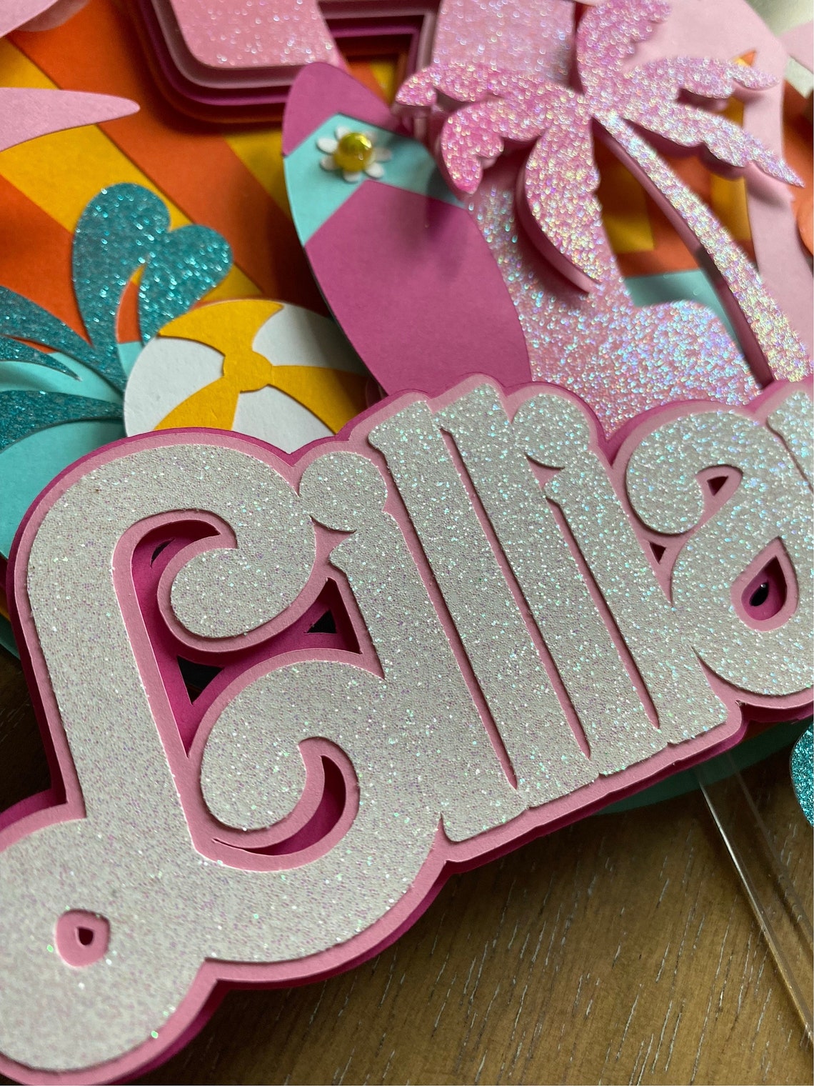 Sunset Beach Theme Cake Topper | Custom Number Cake | Personalized ...