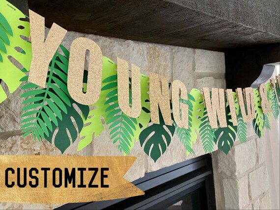 Young Wild and Three Jungle Garland Wild One Birthday Party | Etsy