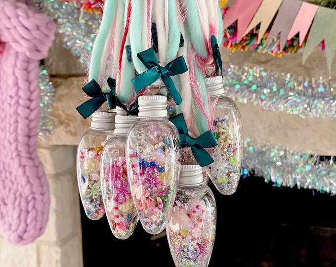 Clear Shaker Confetti Bits and Bobs Ornament Set of 2 Gift Wrapping ...