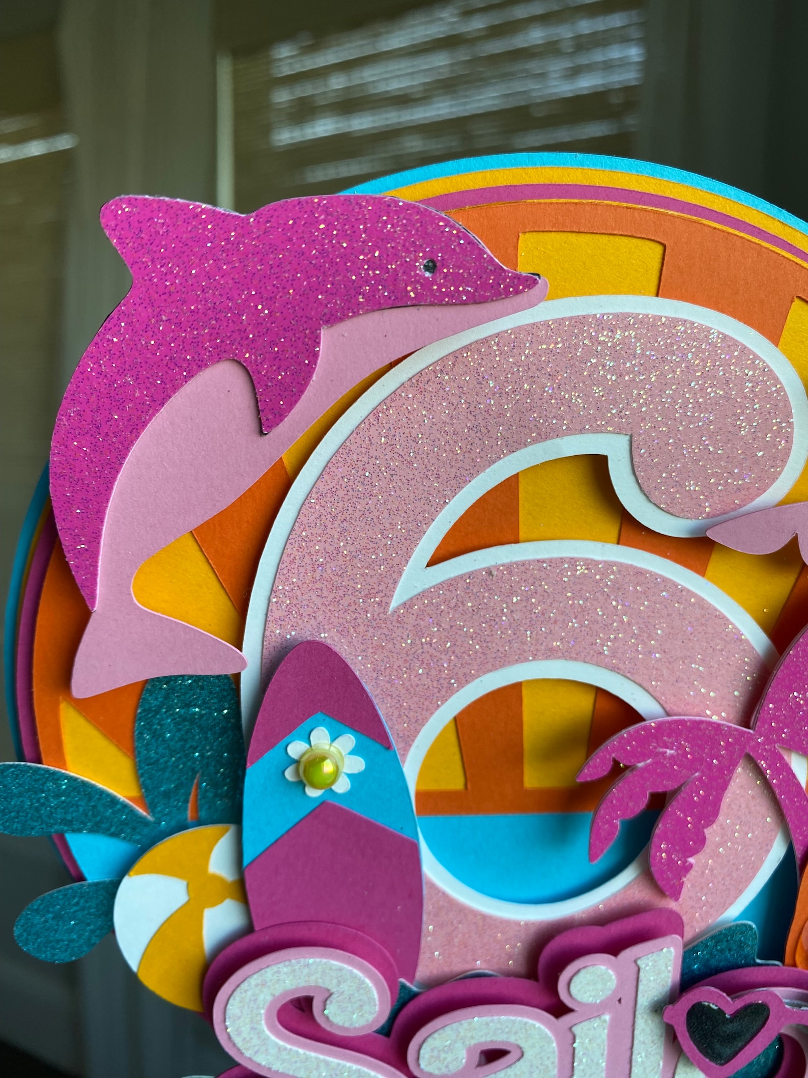 Sunset Beach Theme Cake Topper | Custom Number Cake | Personalized ...