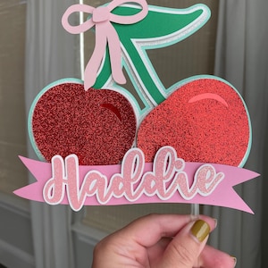 Cherry Theme Cake Topper | Custom Cake Decoration | Personalized ...