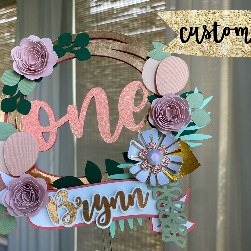 Floral Cake Topper - Etsy