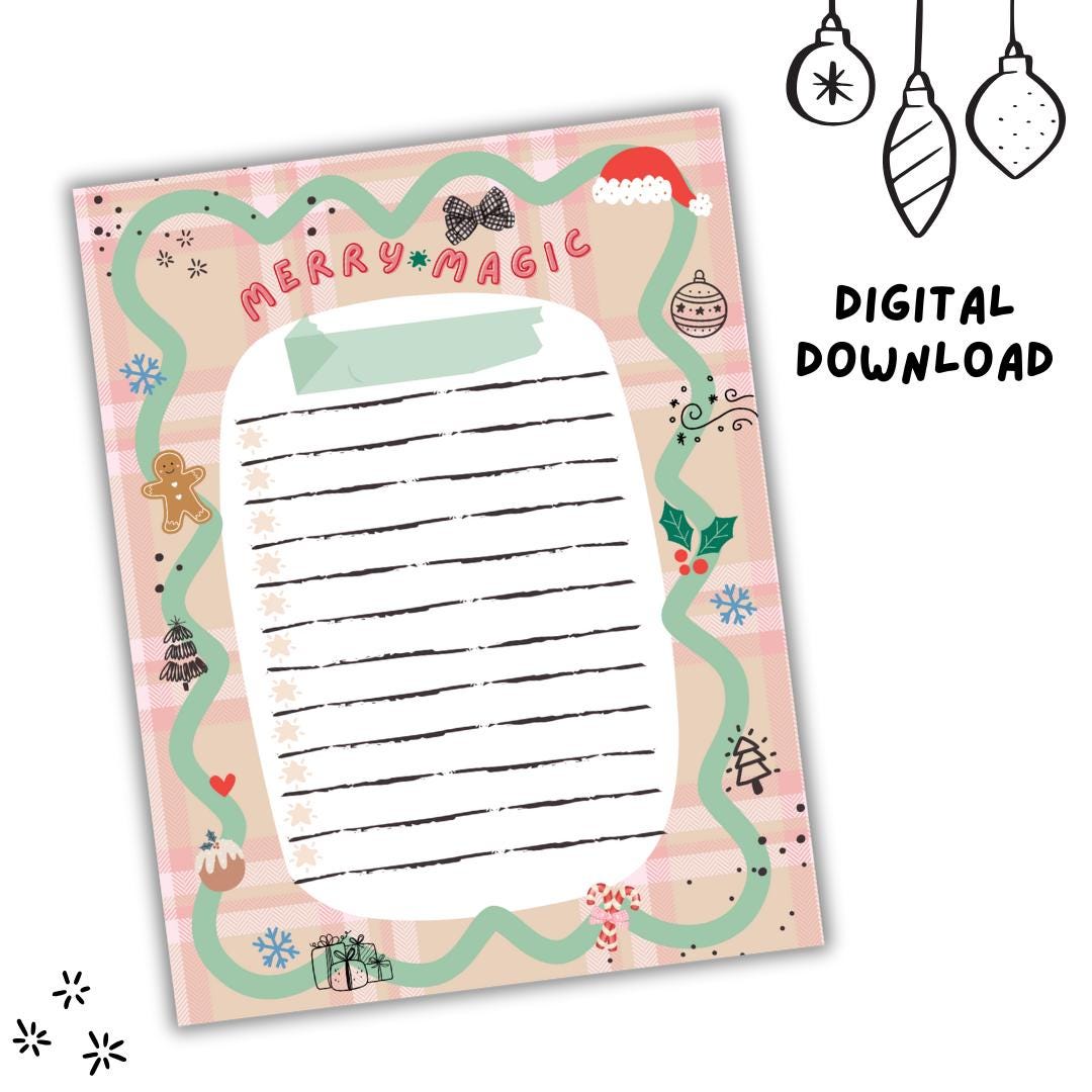 Digital Download Printable Merry Magic Christmas Checklist - Etsy