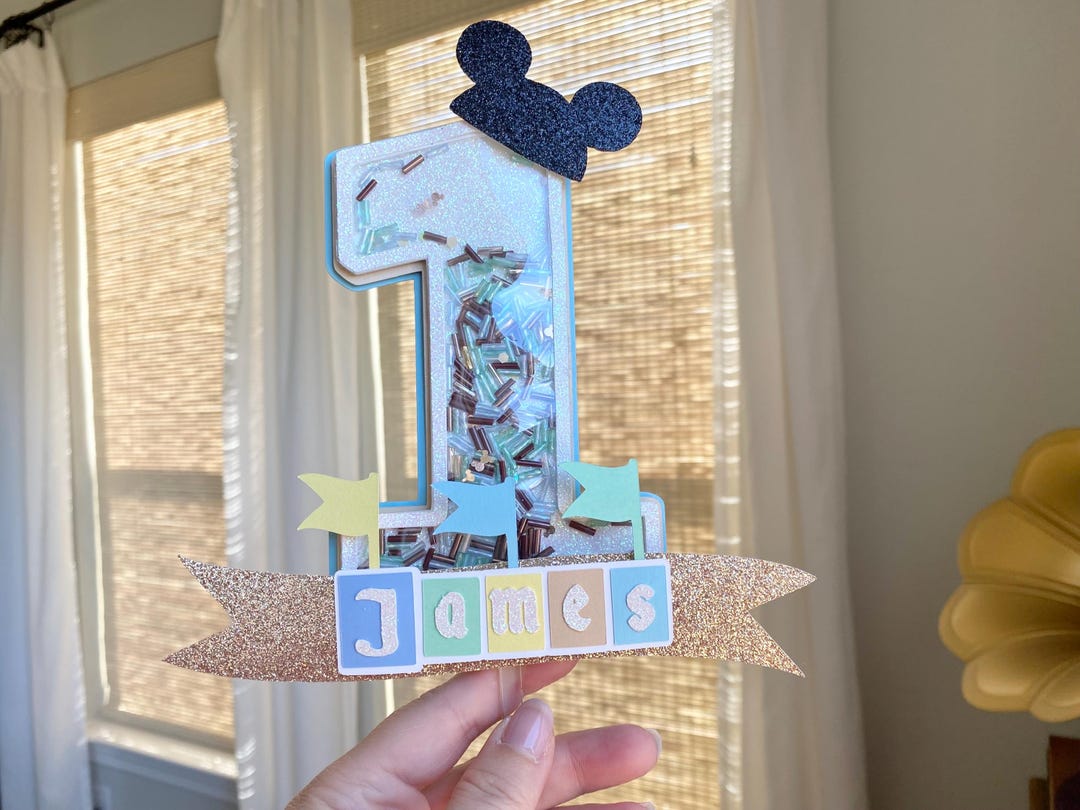Pastel Birthday Shaker Cake Topper: Blue, Green, Yellow - Etsy