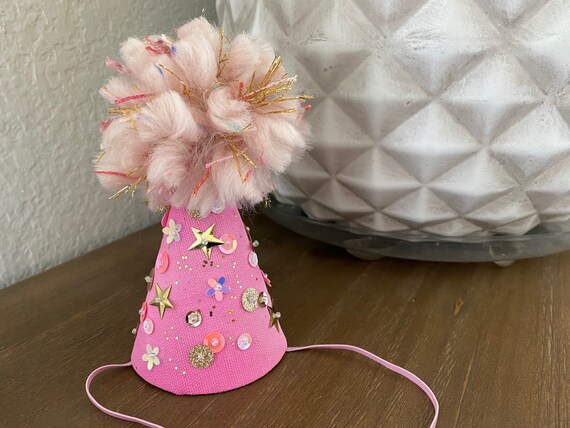 Pink Birthday Hat Sparkly Party Hat Kids Photoshoot Prop - Etsy