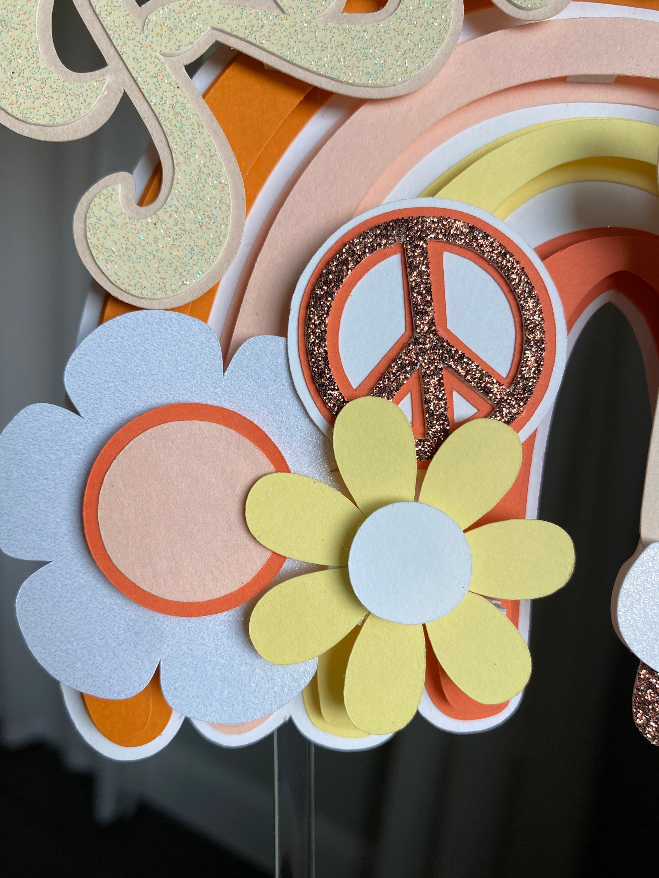 Groovy Rainbow Cake Topper Birthday Party Decor Retro Bus - Etsy