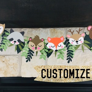 Woodland Forest Garland Animal Set Baby Shower Birthday Party Banner - Etsy