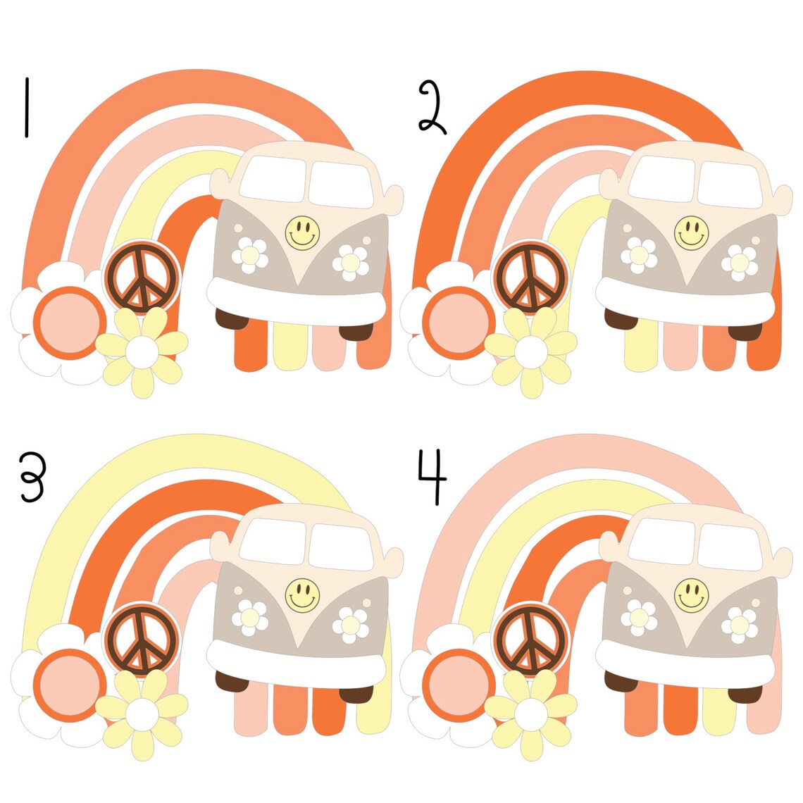 Groovy Rainbow Cake Topper Birthday Party Decor Retro Bus - Etsy