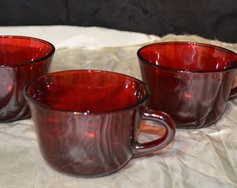 Red tea cups | Etsy