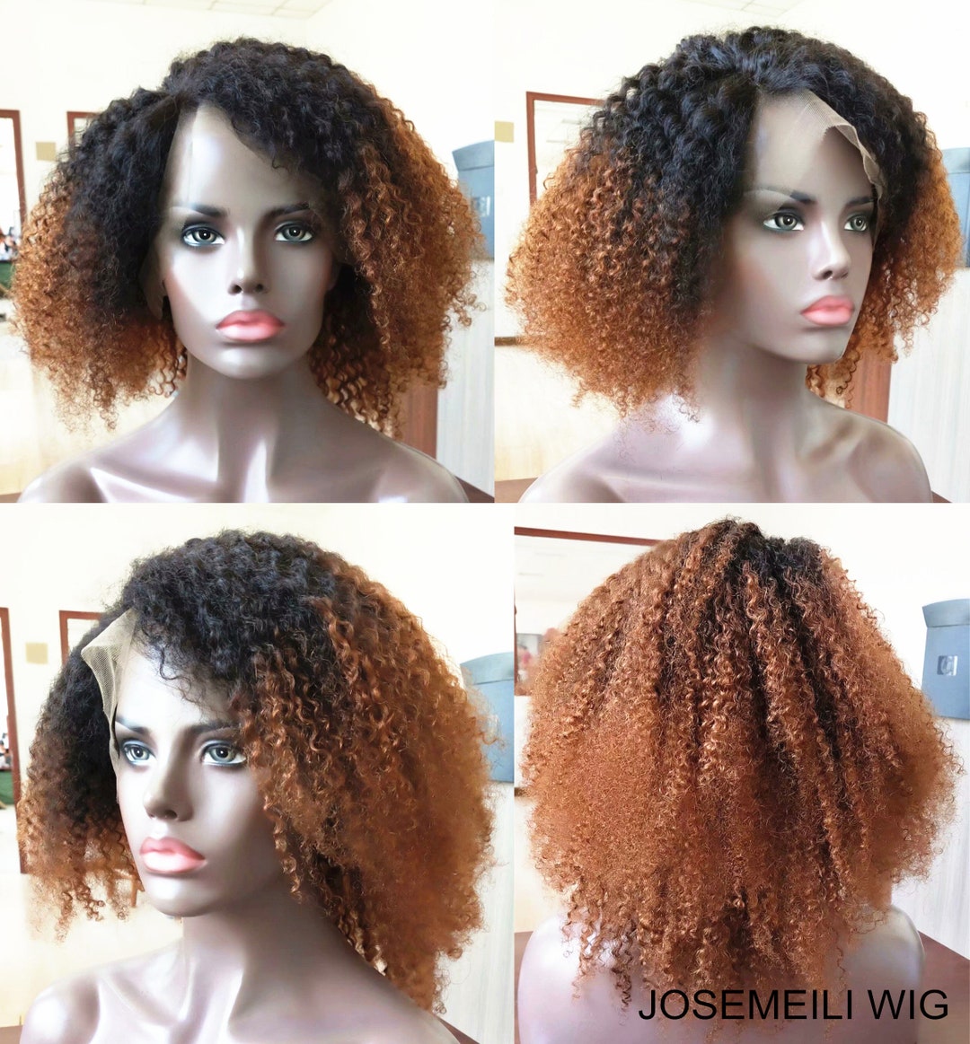 Ombre 2tone 1B/30 Human Hair Wig Preplucked Hair Auburn Brown 360 Lace ...