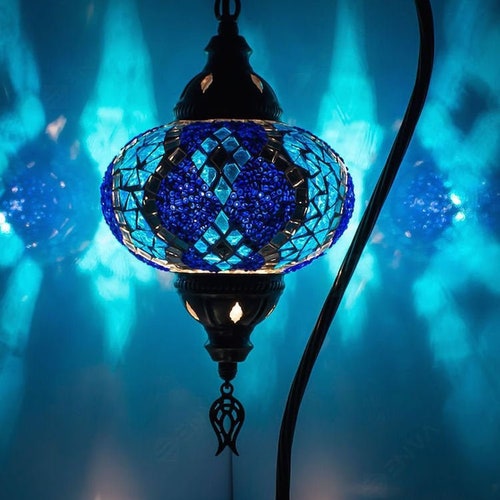 Blue Mosaic Table Lamp Turkish Lamp Mosaic Night Light - Etsy