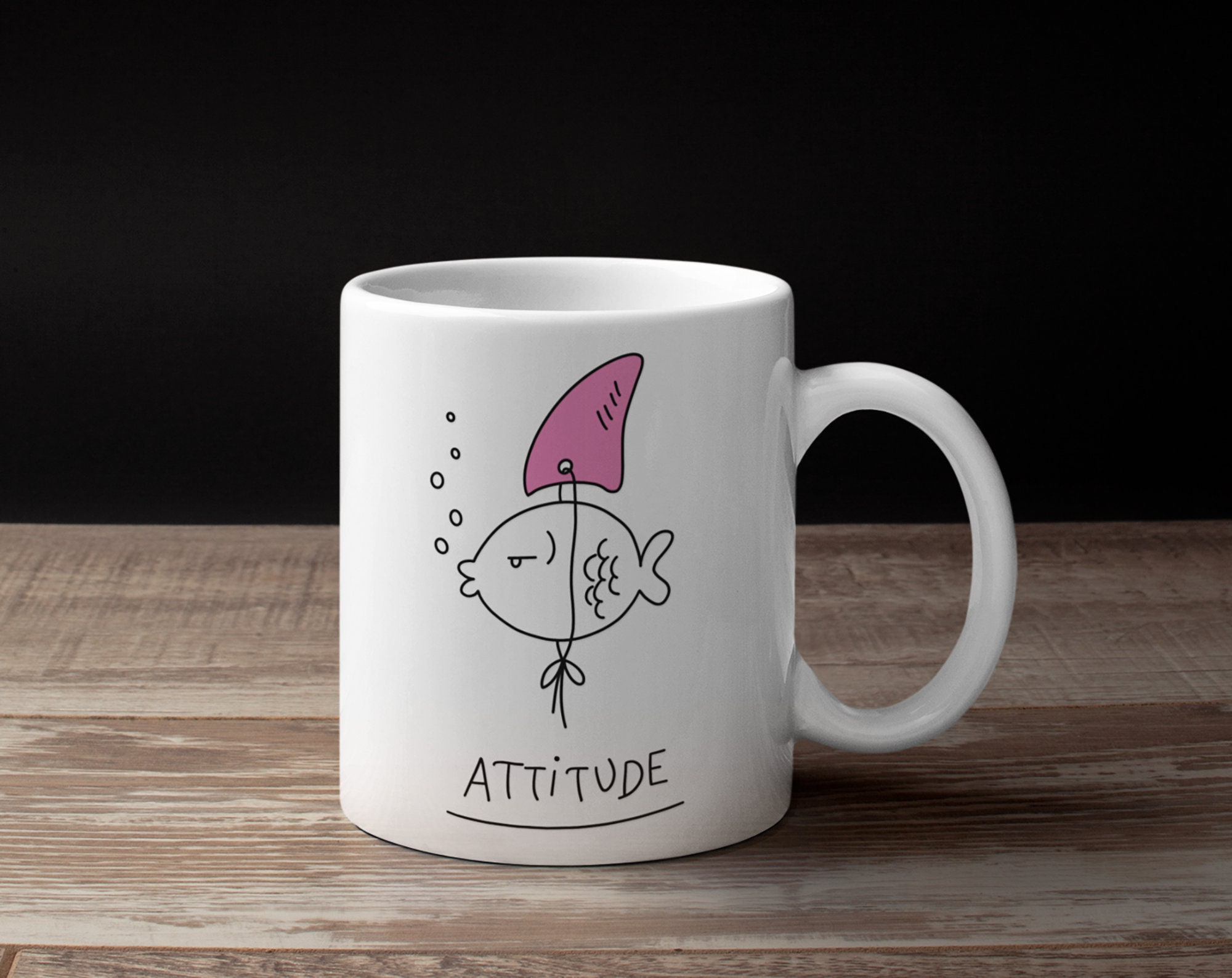 Coffee Mug Attitude Fish Large Coffee Mug Statement - Etsy