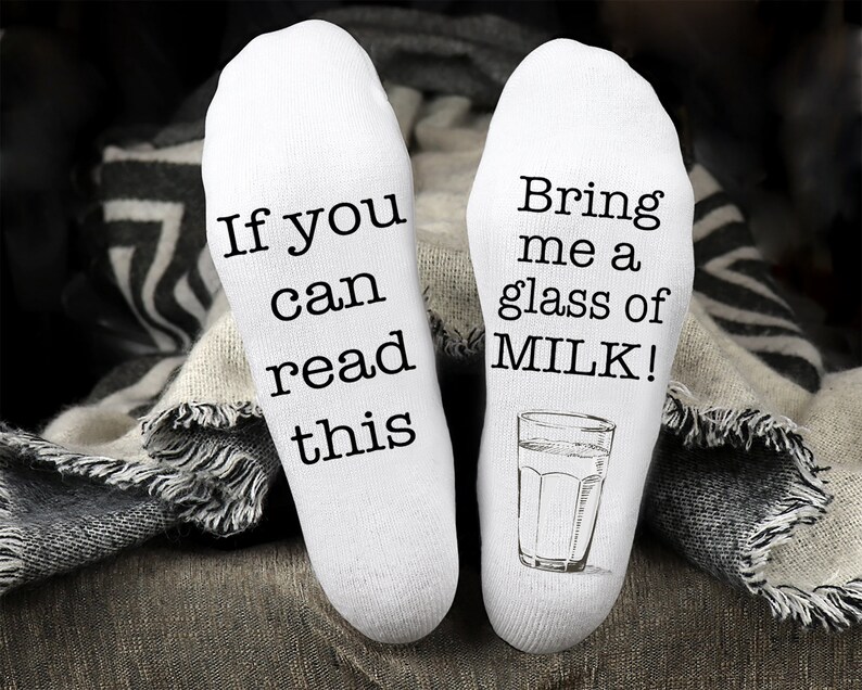 If You Can Read This Bring Me A Glass of Milk Milk Socks Mom - Etsy