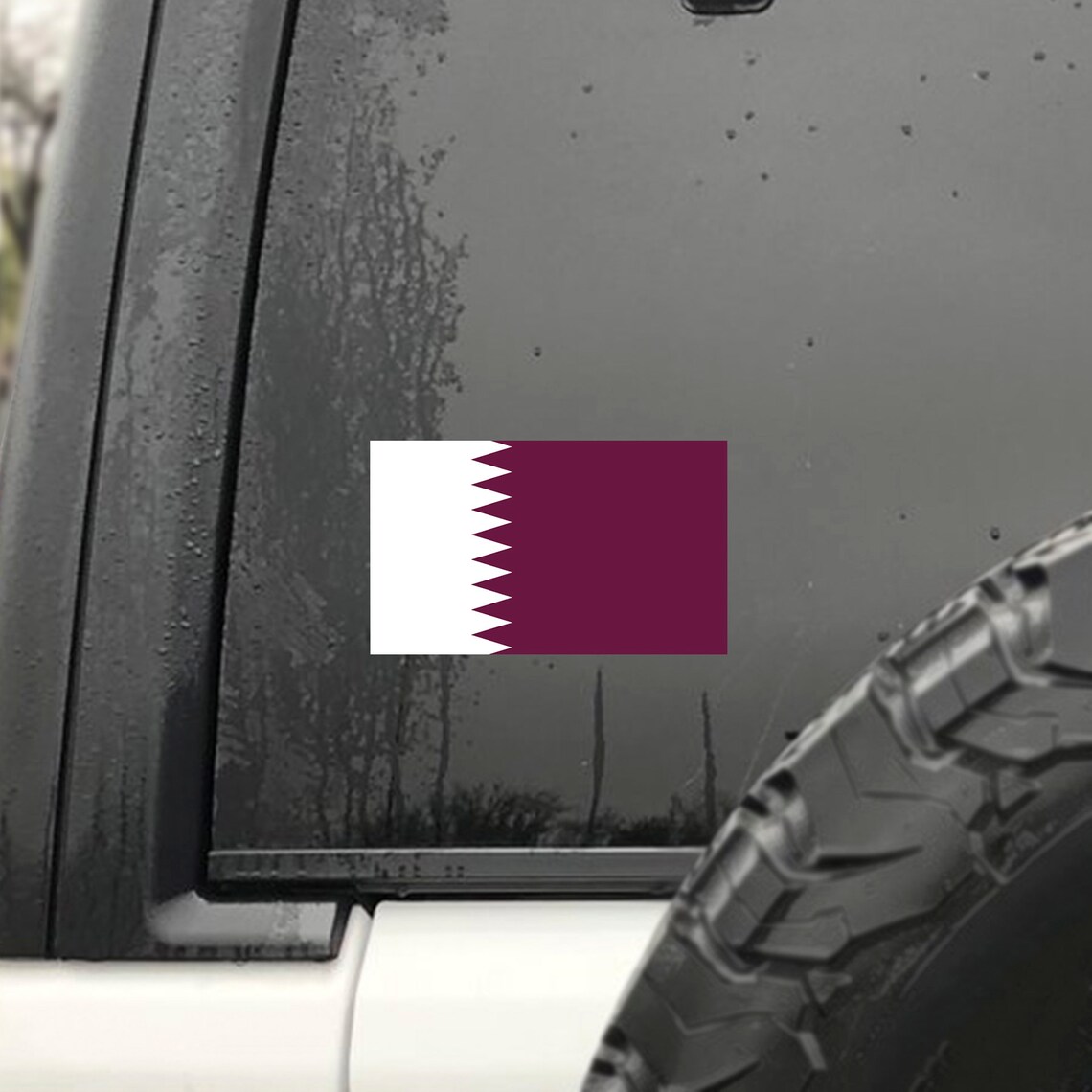 Qatar Flag Decal Sticker 5-inches by 3-inches Premium | Etsy