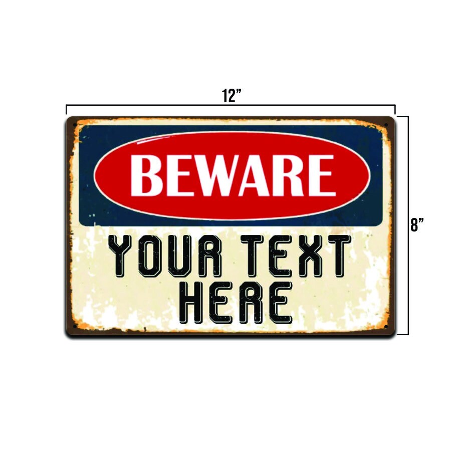 BEWARE SIGN Customizable Beware Sign Vintage Looking - Etsy 日本