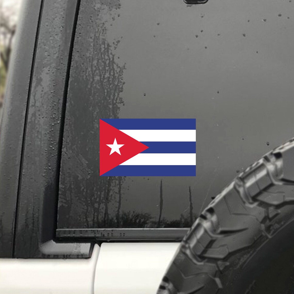 Cuba Flag Decal Sticker | 5-inches by 3-inches | Premium Quality Vinyl ...