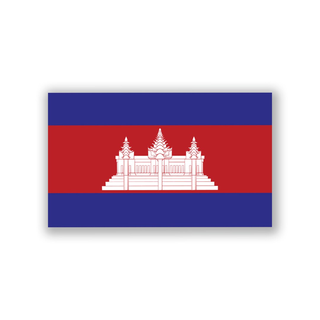 Cambodia Flag Decal Sticker | 5-inches by 3-inches | Premium Quality ...
