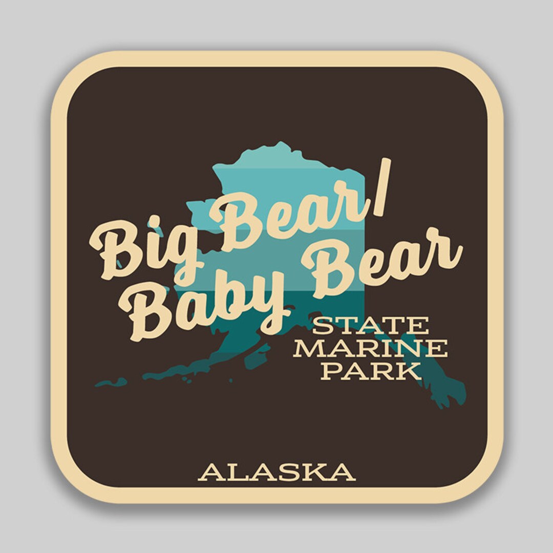 Big Bear Baby Bear State Marine Park Alaska Decal Sticker | 4-inches ...