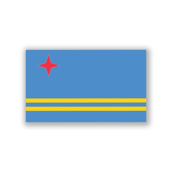Aruba Flag Decal Stickers Official Flag of Aruba Stickers | Etsy