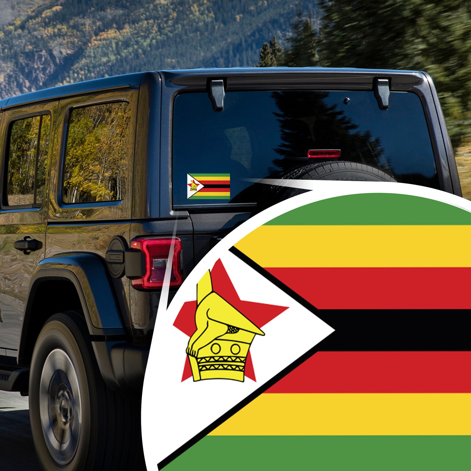 Zimbabwe Flag Decal Sticker 5-inches by 3-inches Premium | Etsy