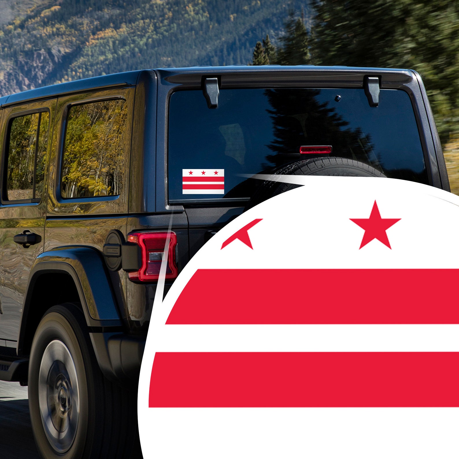 Washington DC City Flag Decal Sticker 5-inches by 3-inches | Etsy