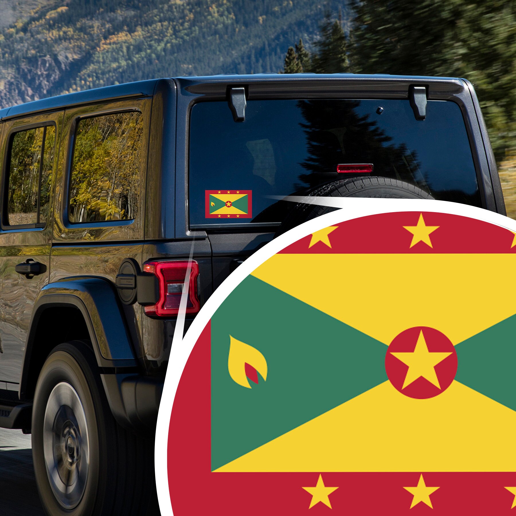 Grenada Flag Decal Sticker 5-inches by 3-inches Premium | Etsy