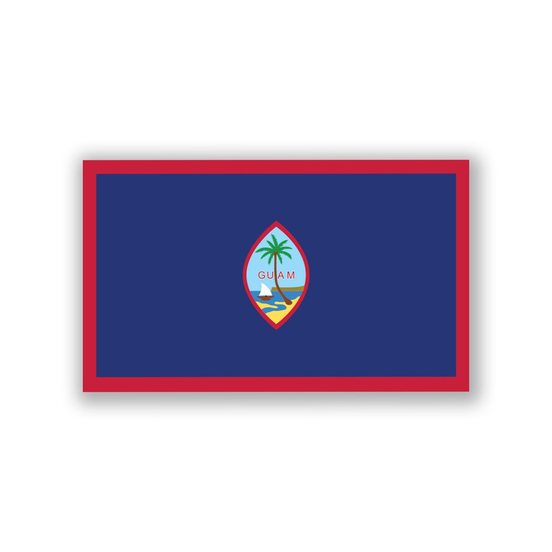 Guam Flag Decal Sticker | 5-inches by 3-inches | Premium Quality Vinyl ...